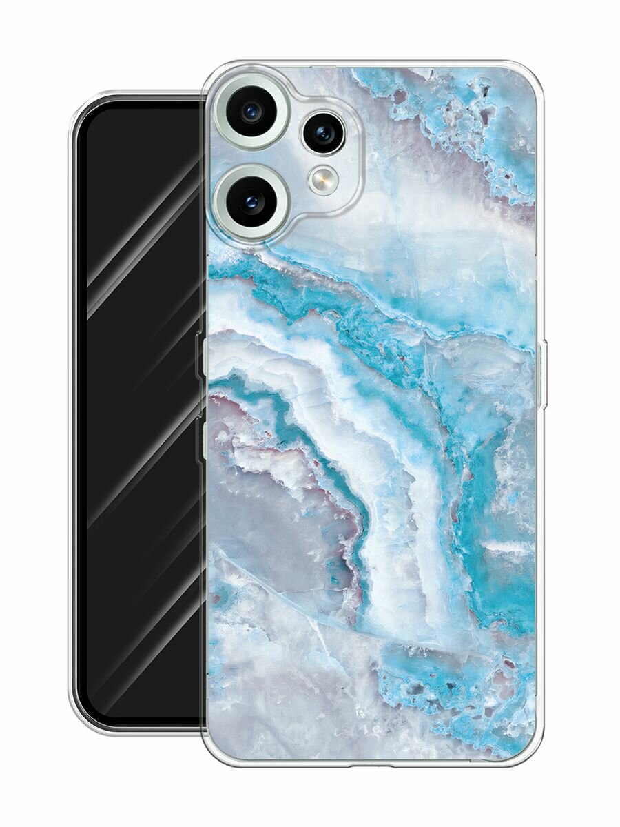 Чехол на CMF Phone 2 Pro / CMF Фон 2 Про с принтом "Нежно-голубой мрамор" — фото 1