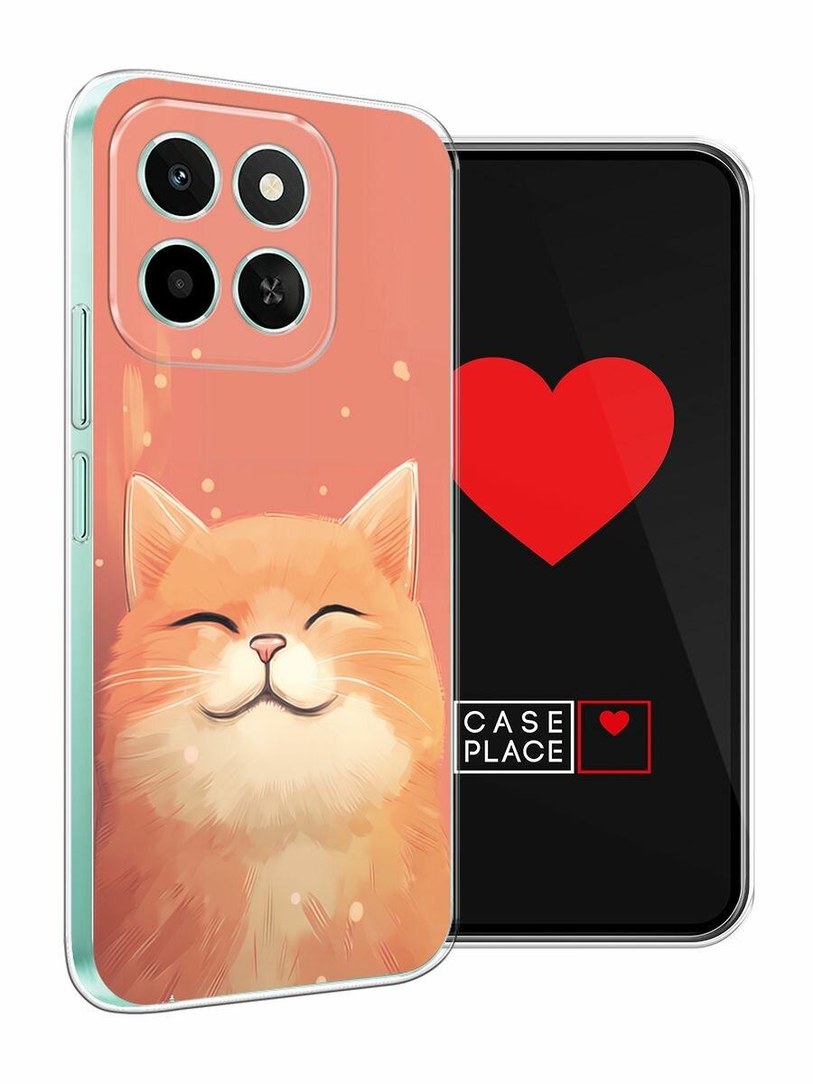Чехол на Honor X6c / Хонор X6c с принтом "Довольный рыжий котик" — фото 1