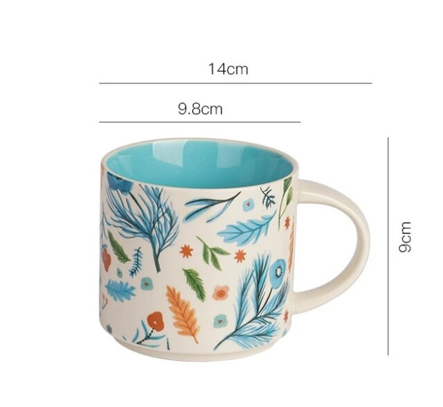 Керамическая чашка с цветочной глазурью, кружка для домашнего завтрака большой емкости