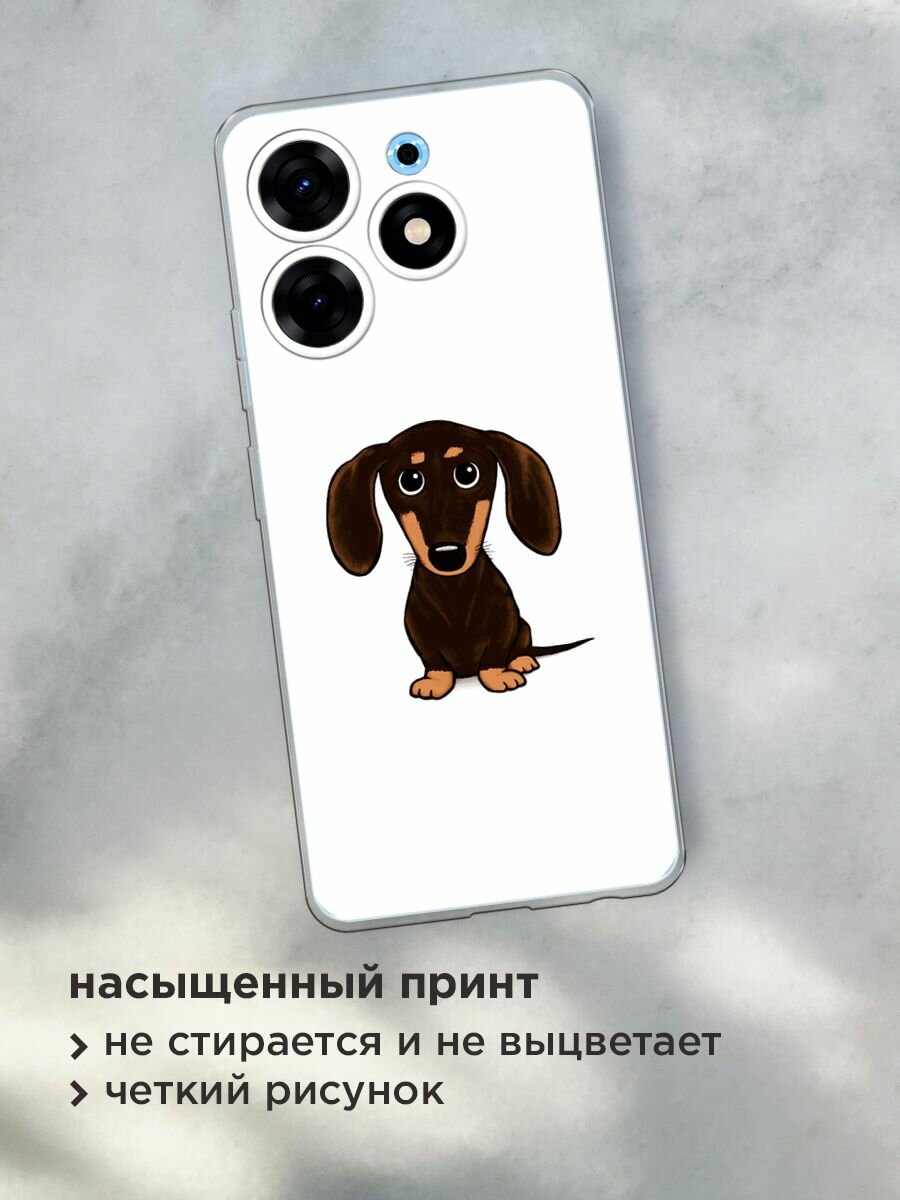 Чехол на Tecno Spark 10 Pro / Текно Спарк 10 Про с принтом "Маленькая такса" — фото 1