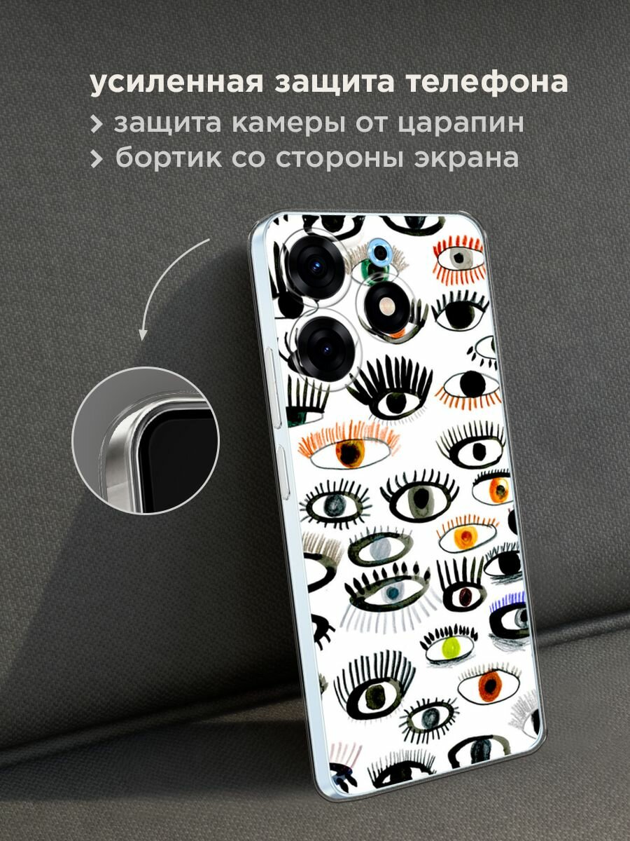 Чехол на Tecno Spark 10 Pro / Текно Спарк 10 Про с принтом "Глаза акварель" — фото 1
