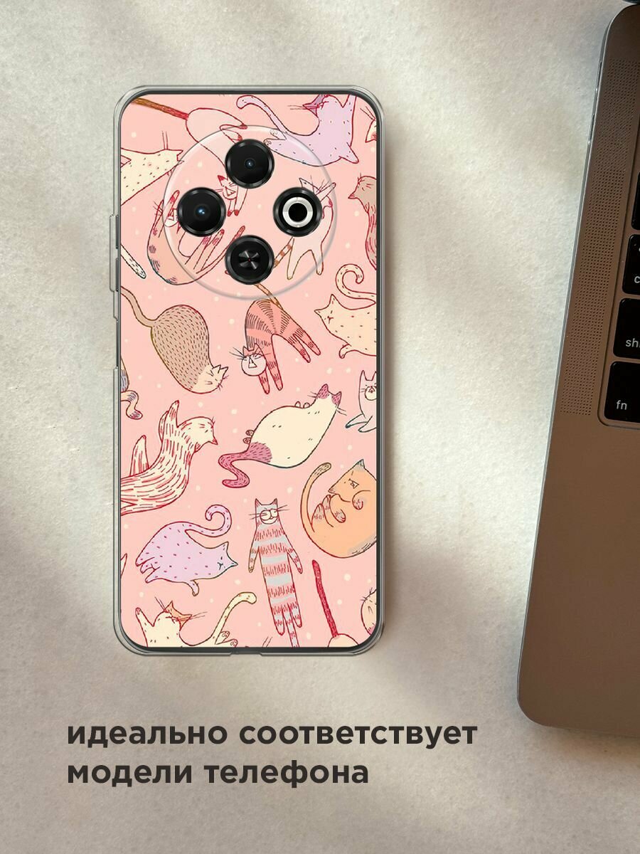 Чехол на Tecno Spark 30C / Текно Спарк 30C с принтом "Розовое счастье" — фото 1