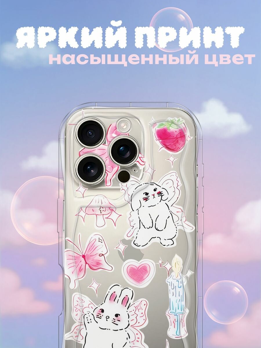 Чехол на Apple iPhone 16 Pro / Айфон 16 Про с принтом "Феи-кролики" — фото 1