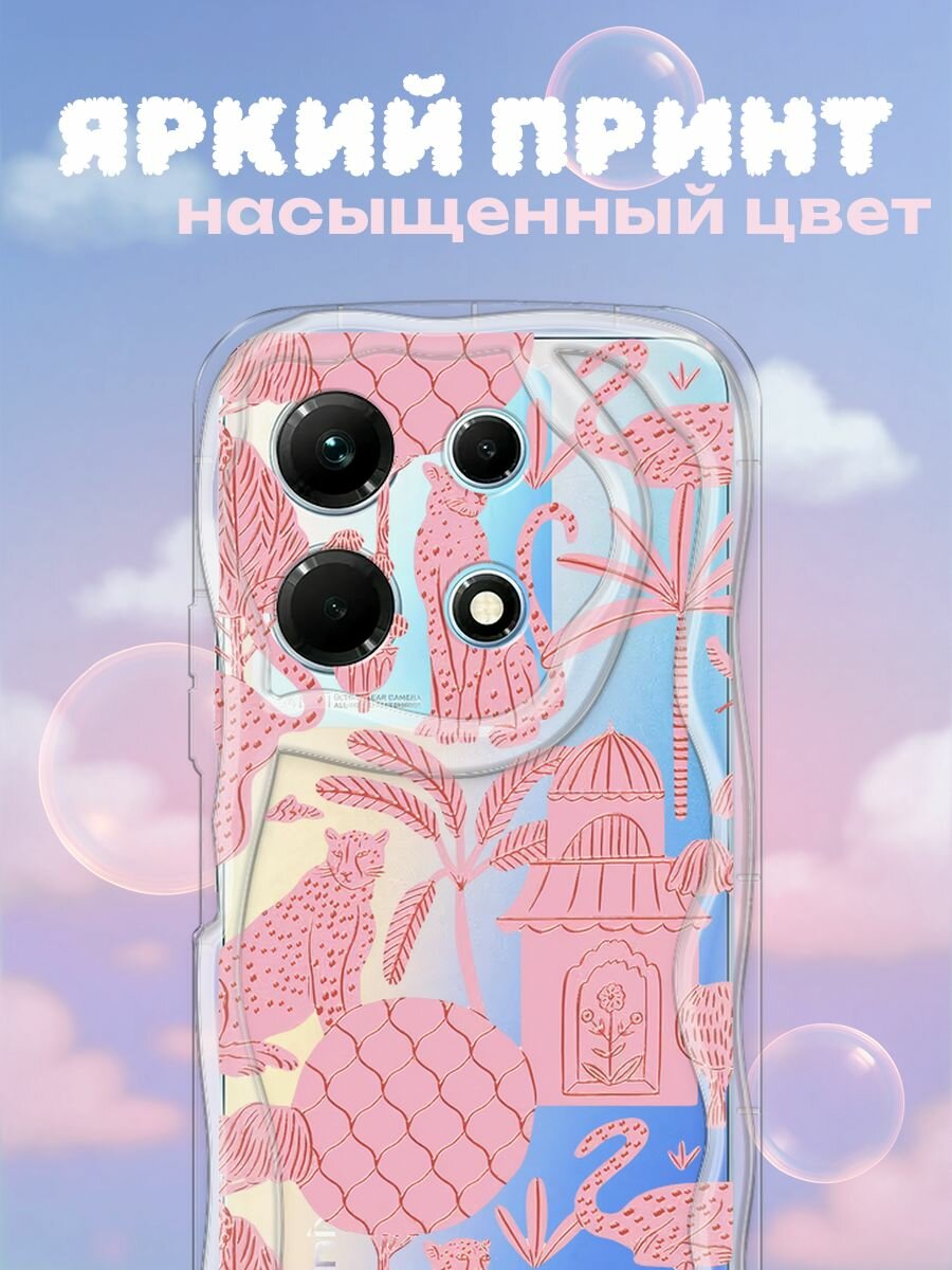 Чехол на Infinix Note 30 4G / Инфиникс Ноте 30 4G с принтом Розовые тропики — фото 1