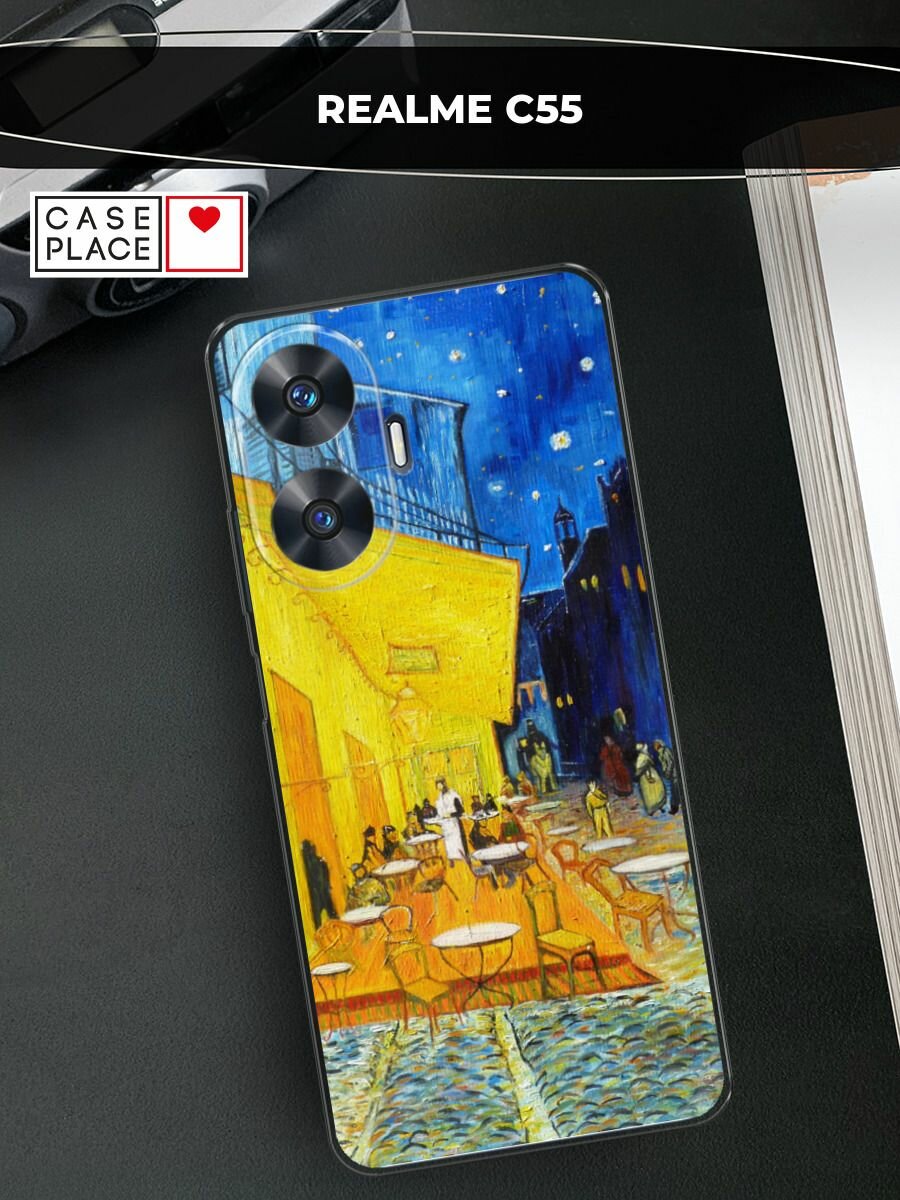 Чехол на Realme C55 / Реалми C55 с принтом "Ван Гог Желтый дом"