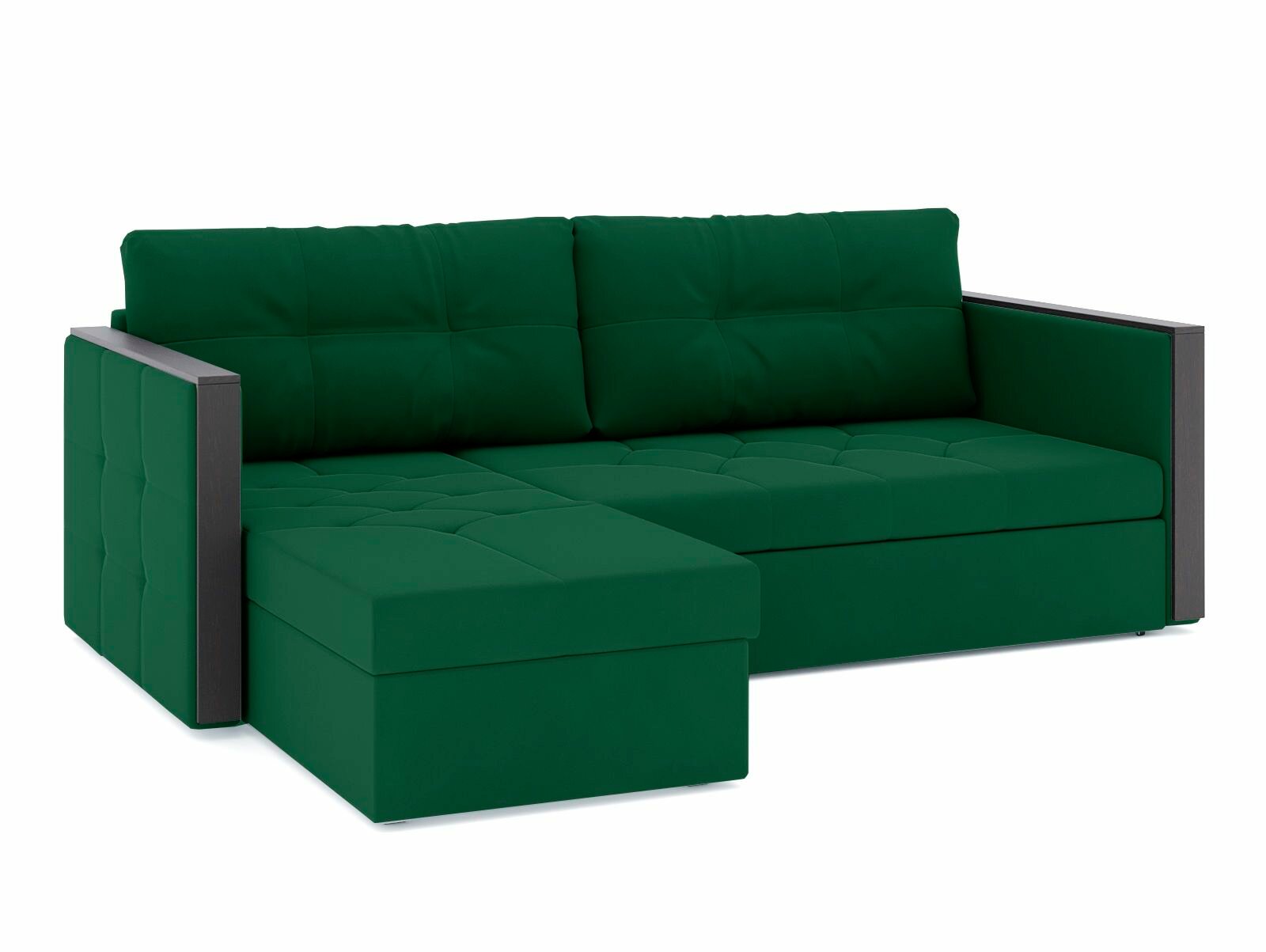 Угловой диван кровать Даймонд, дельфин, НПБ, угол левый/правый, велюр Зара Малахит 33