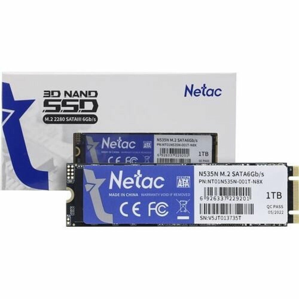 Netac Накопитель SSD SATA III 1Tb NT01N535N - 001T - N8X N535N M.2 2280