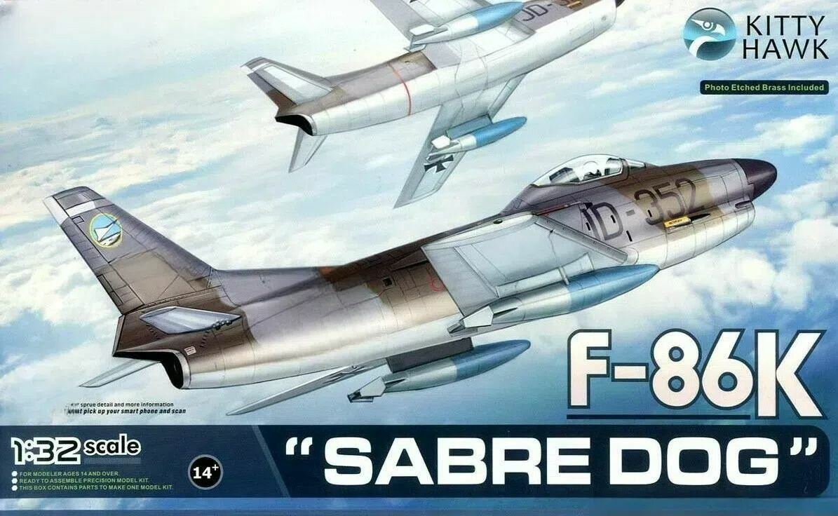Kitty Hawk KH32008 1/32 F-86K "Sabre Dog" Сборка Модель самолета