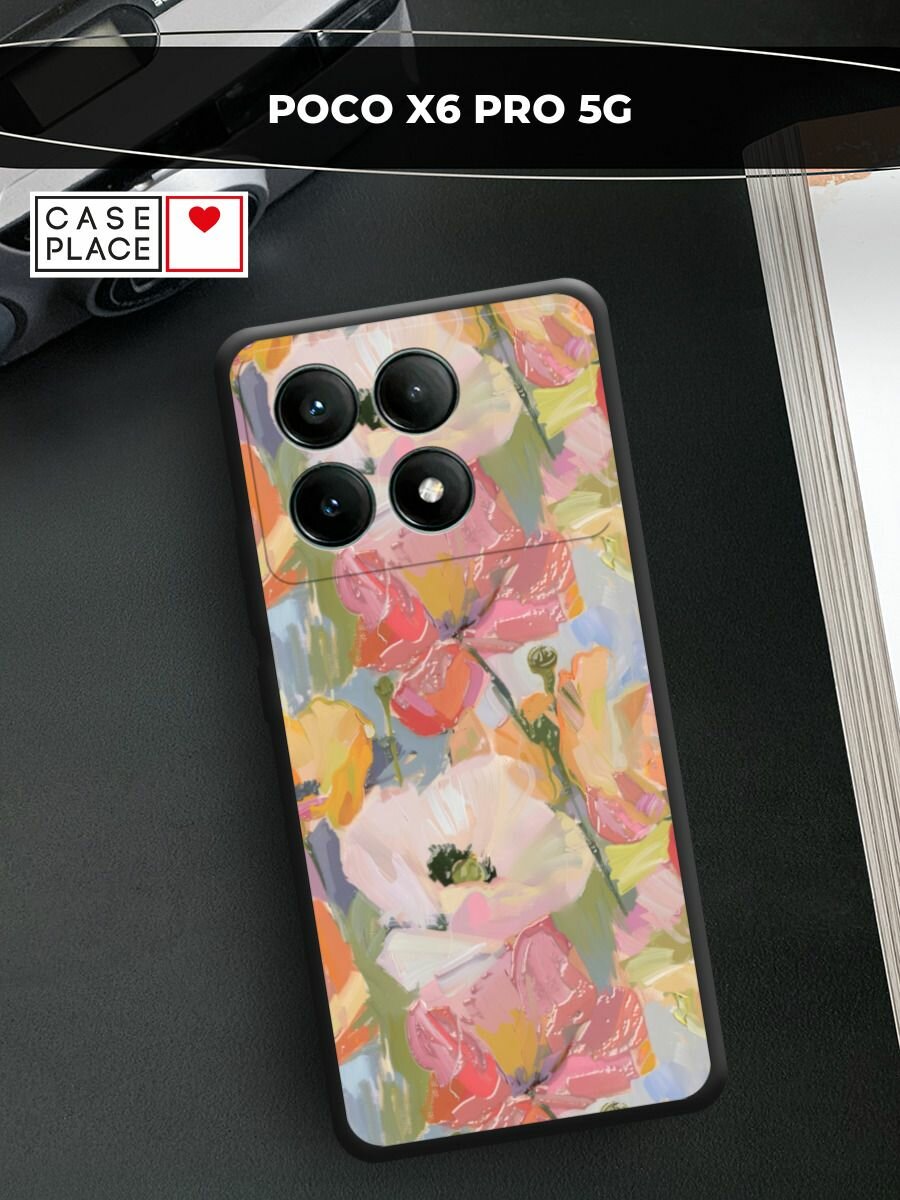 Чехол на Xiaomi Poco X6 PRO 5G / Поко x6 pro с принтом "Черный сетчатый бант 3"