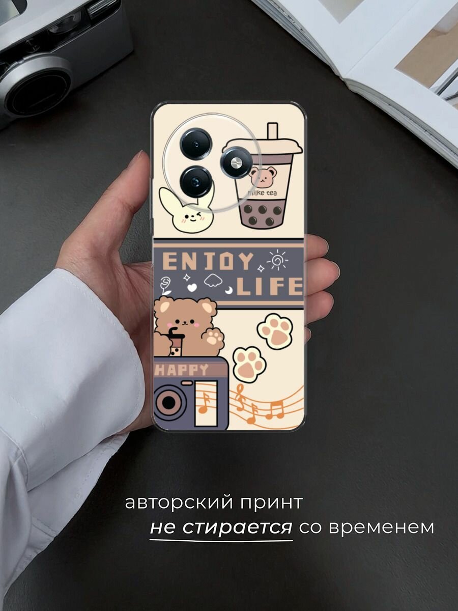Силиконовый чехол на Itel S24 / Ител S24 с принтом "Enjoy life 1" — фото 1