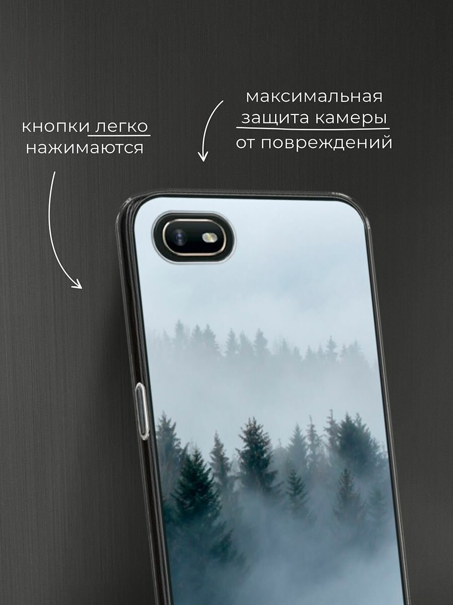 Силиконовый чехол на Oppo A1k / Оппо А1к с принтом "Лес в тумане" — фото 1