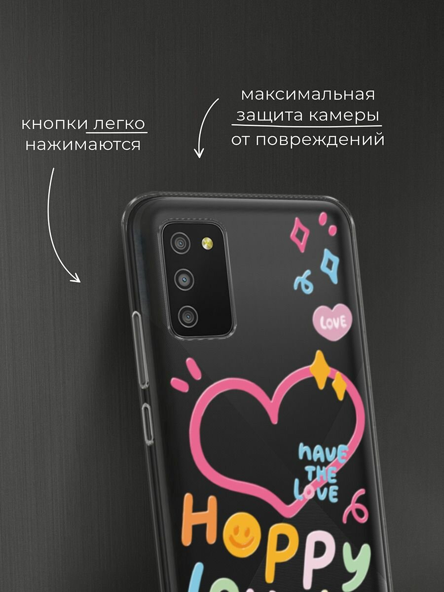 Чехол на Samsung Galaxy A02s / Самсунг Галакси A02s с принтом "Happy lovely 2" — фото 1