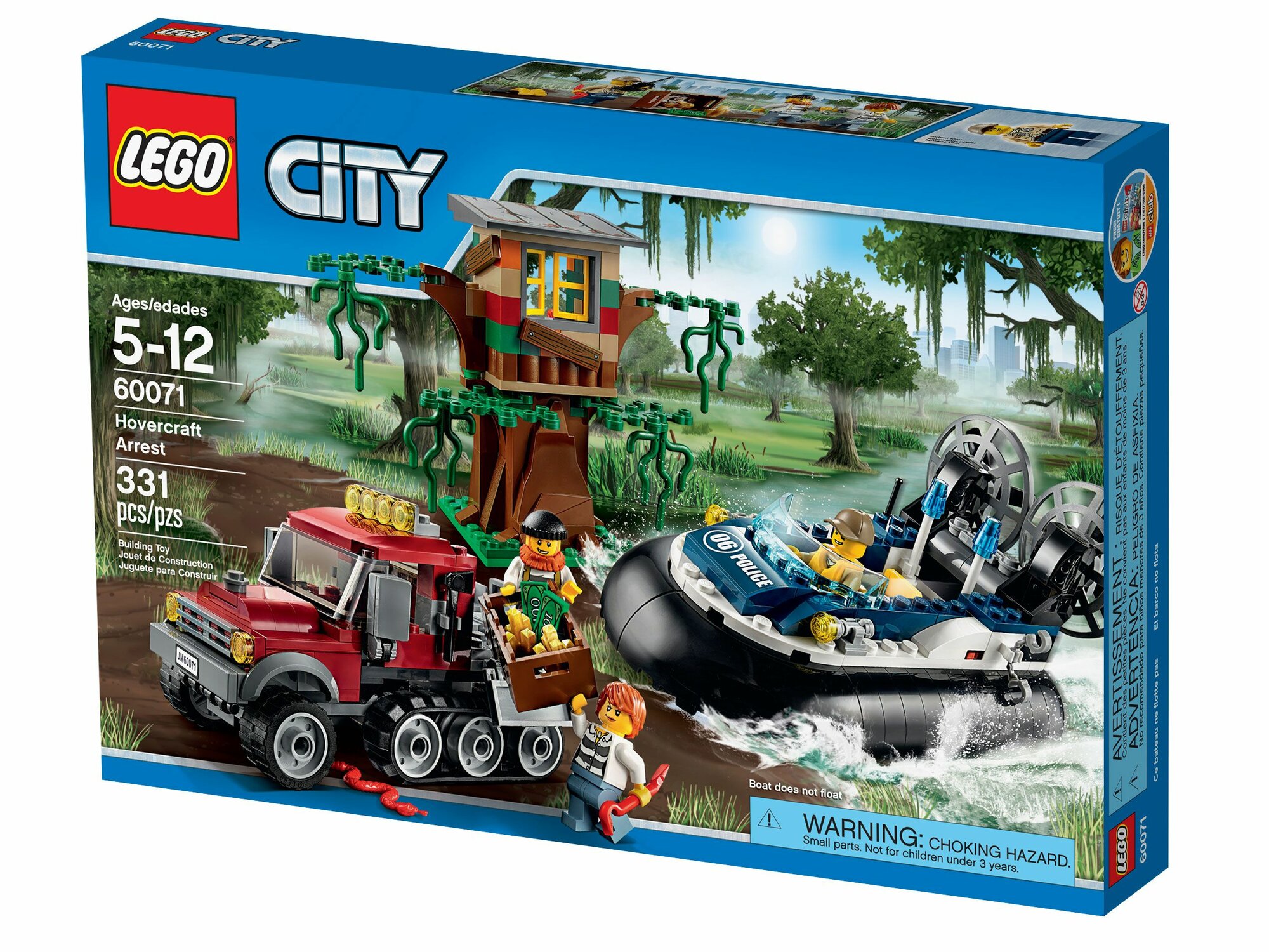 Конструктор LEGO City 60071 Hovercraft Arrest (Полицейский корабль на воздушной подушке) 2015 год