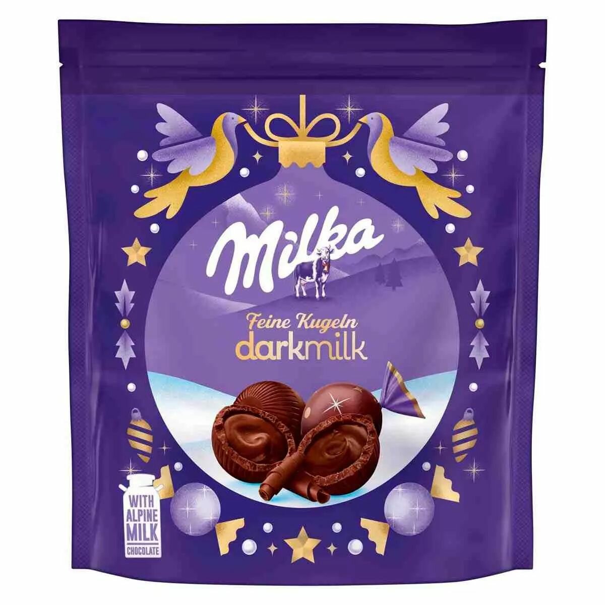 Шоколадный яйца Milka Feine Kugeln Darkmilk 90г (Германия)
