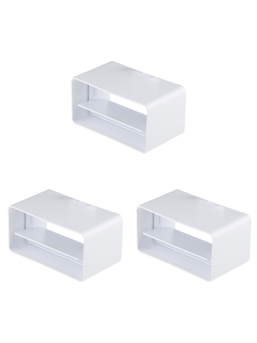 Соединитель пластиковый для плоских воздуховодов 60х120 мм с обратным клапаном (3 шт.)