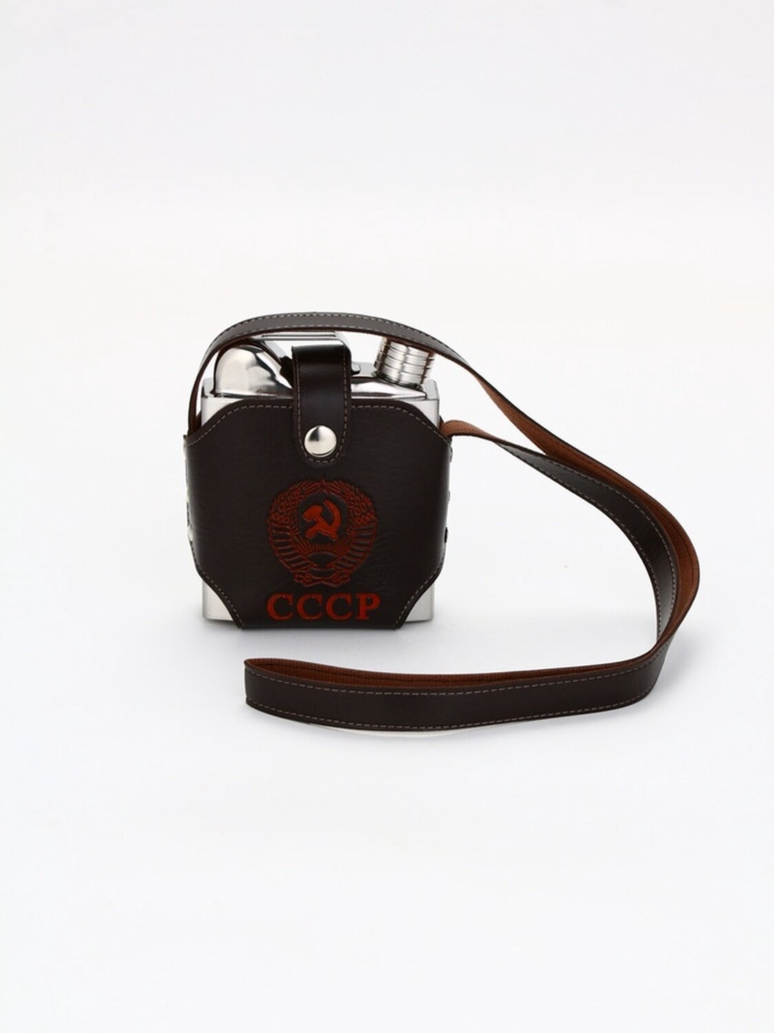 Фляжка для алкоголя MODE FORREST "СССР", нержавеющая сталь, чехол, подарочная, 540 мл