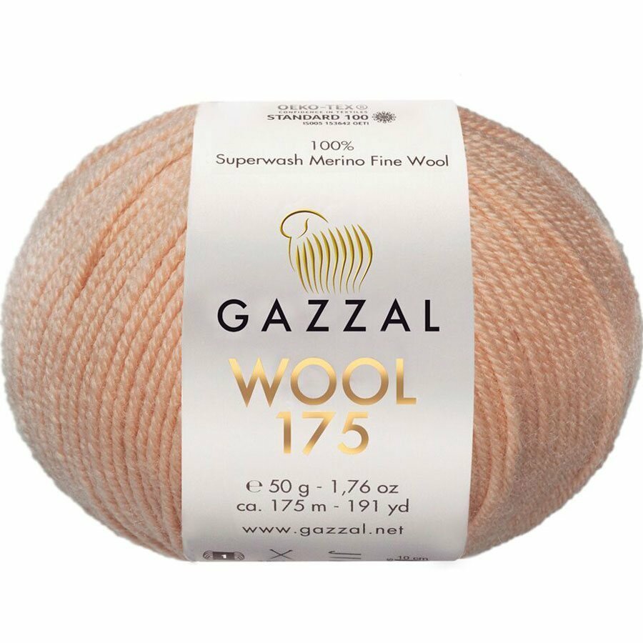 Пряжа Gazzal WOOL 175 306 верблюжий (5 мотков)