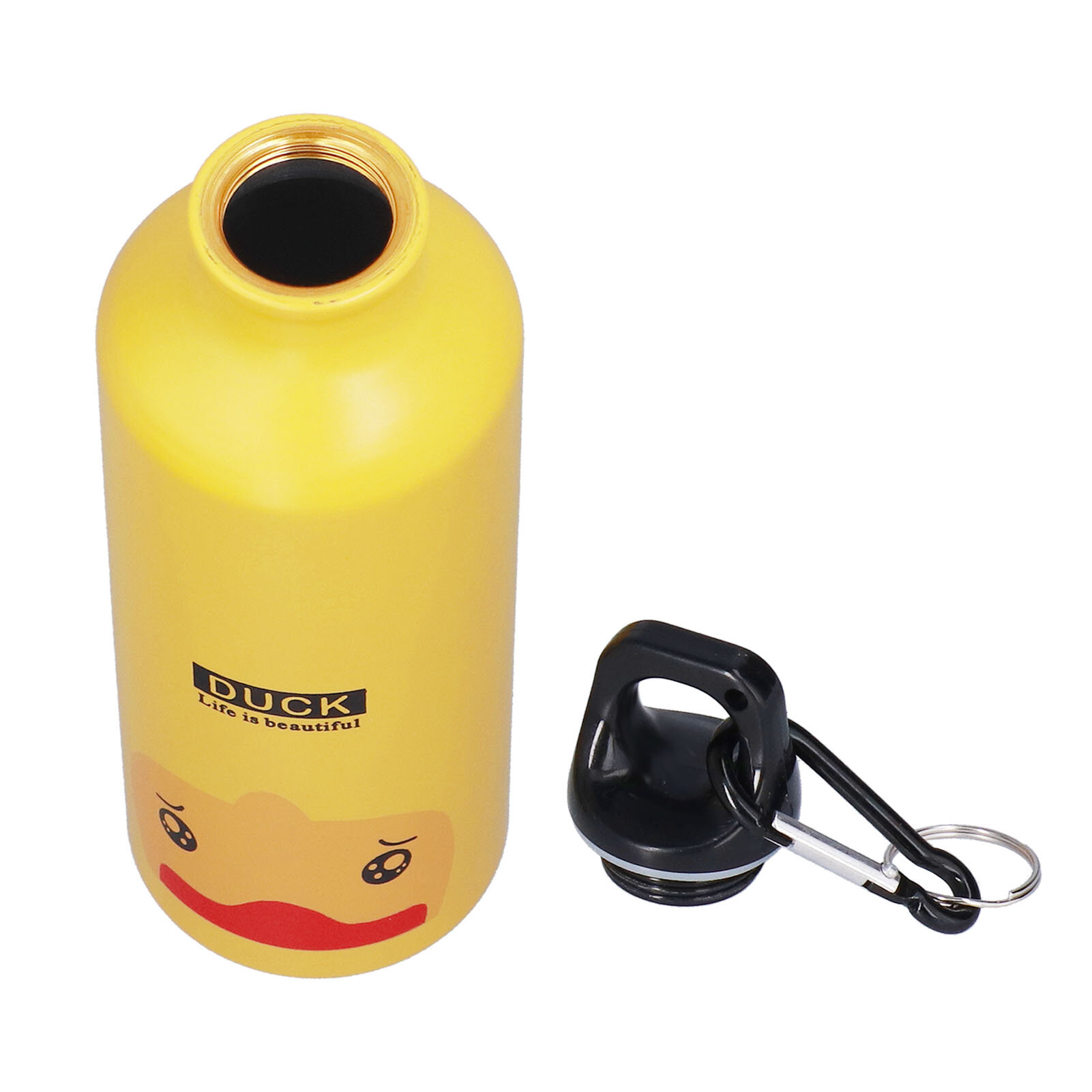 Детская бутылка для воды, милый мультфильм, 500 мл, алюминиевая изолированная бутылка для воды, спортивный кувшин для воды, желтая утка
