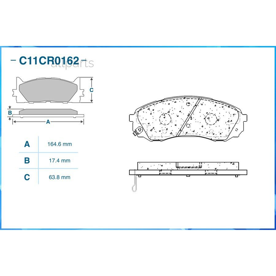 CWORKS C11CR0162 Колодки передние CWORKS C11CR0162