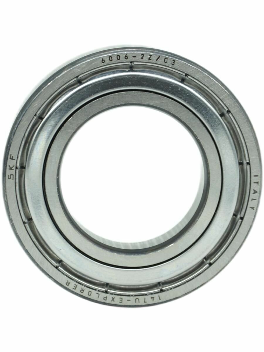 Подшипник 6006-2Z/C3 SKF шариковый радиальный (30х55х13 мм), закрытый металлом, высокооборотистый с тепловым зазором — фото 1