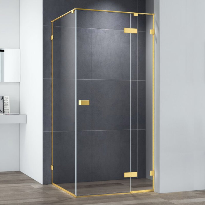 Душевой уголок Cezares Bellagio BELLAGIO-A-1-100-C-BORO 100х100, брашированное золото