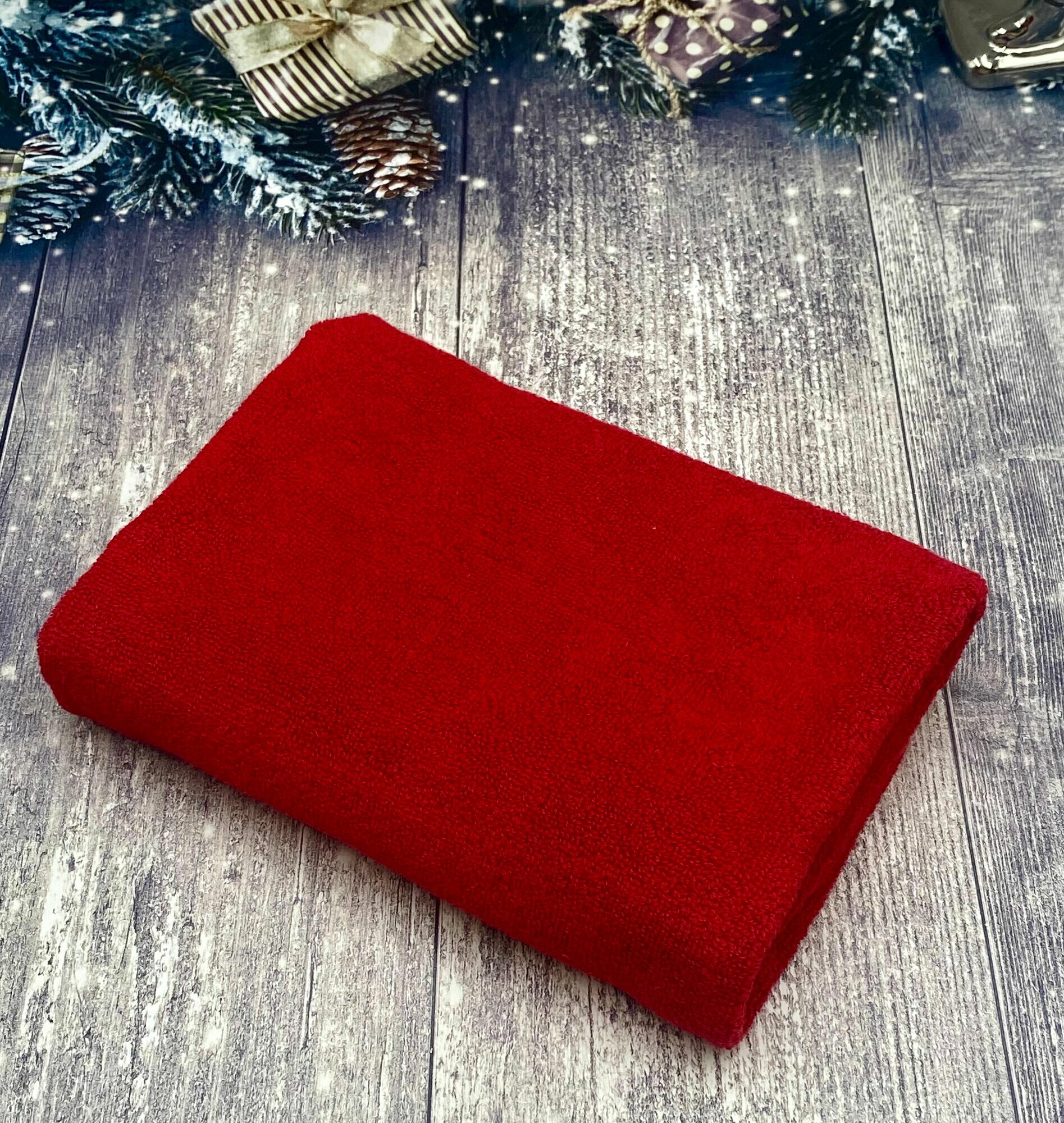 Полотенце махровое банное, для ванны в подарок однотонное Темно-красное 70*140 см 450 г/м2