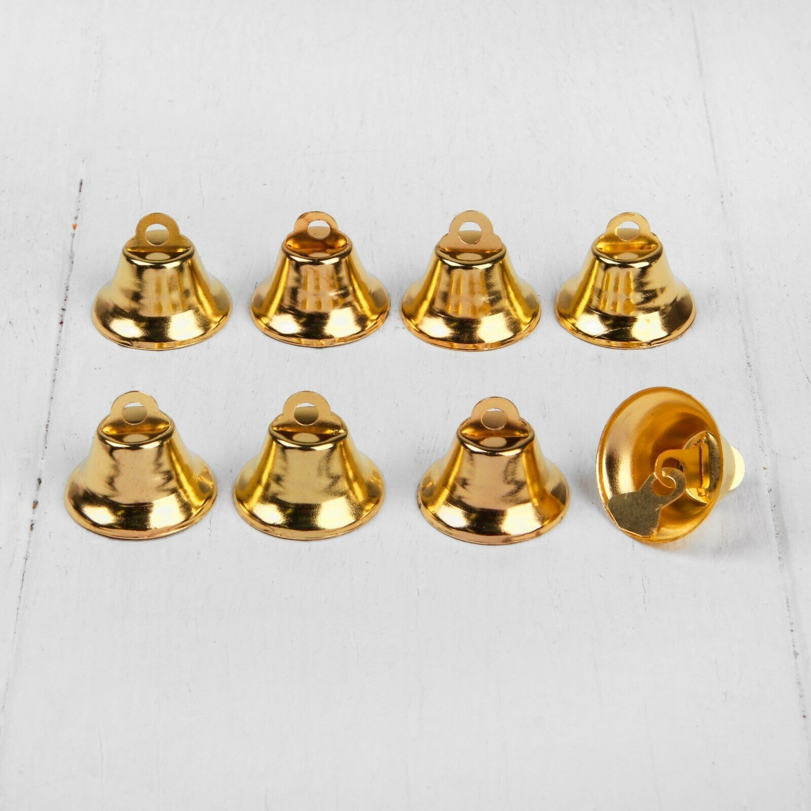 !09 Колокольчик для рукоделия, набор 8 шт, размер 1 шт. — 2,1 см, цвет золотой