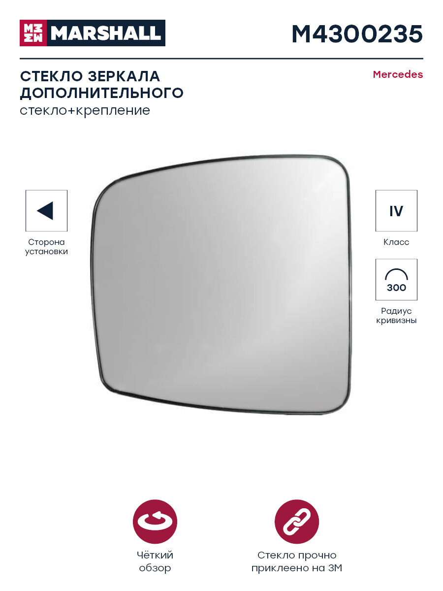 Стекло зеркала дополнительного левое MERCEDES