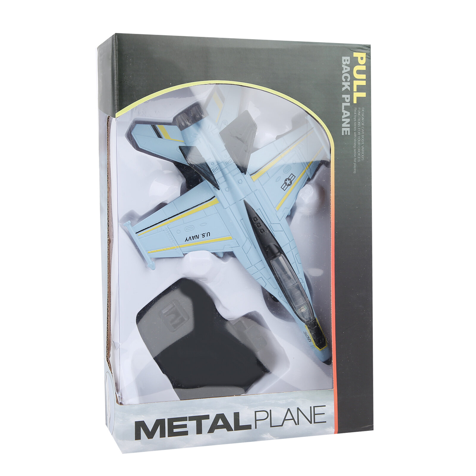 Детская модель самолета из сплава, заводная игрушка-самолет со световыми и звуковыми эффектами, светло-голубого цвета