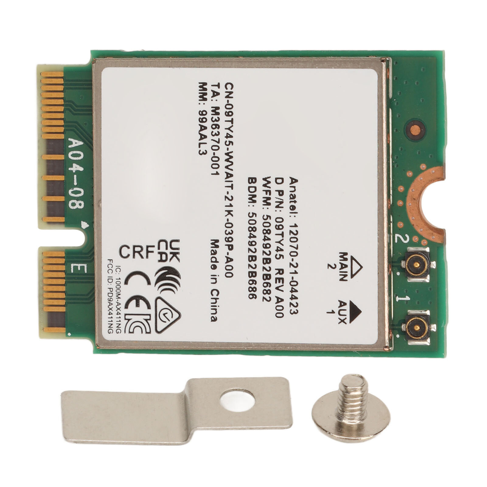 Сетевая карта AX1690I AX411NGW WiFi 6E M.2, скорость до 5374 Мбит/с, стандарт 802.11Ax, диапазоны 2.4 ГГц, 5 ГГц, 6 ГГц, Bluetooth 5.3, беспроводной модуль WiFi 6E.