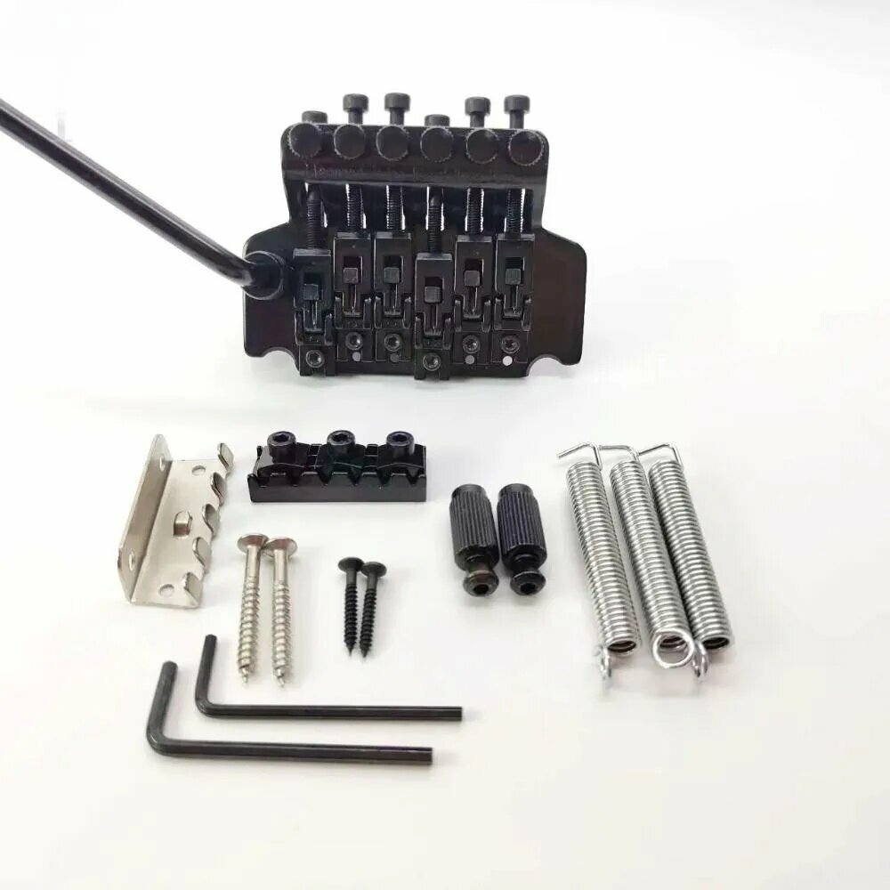 Высококачественная электрогитара Floyd Rose Double Tremolo с системой тремоло, серебро, черное золото