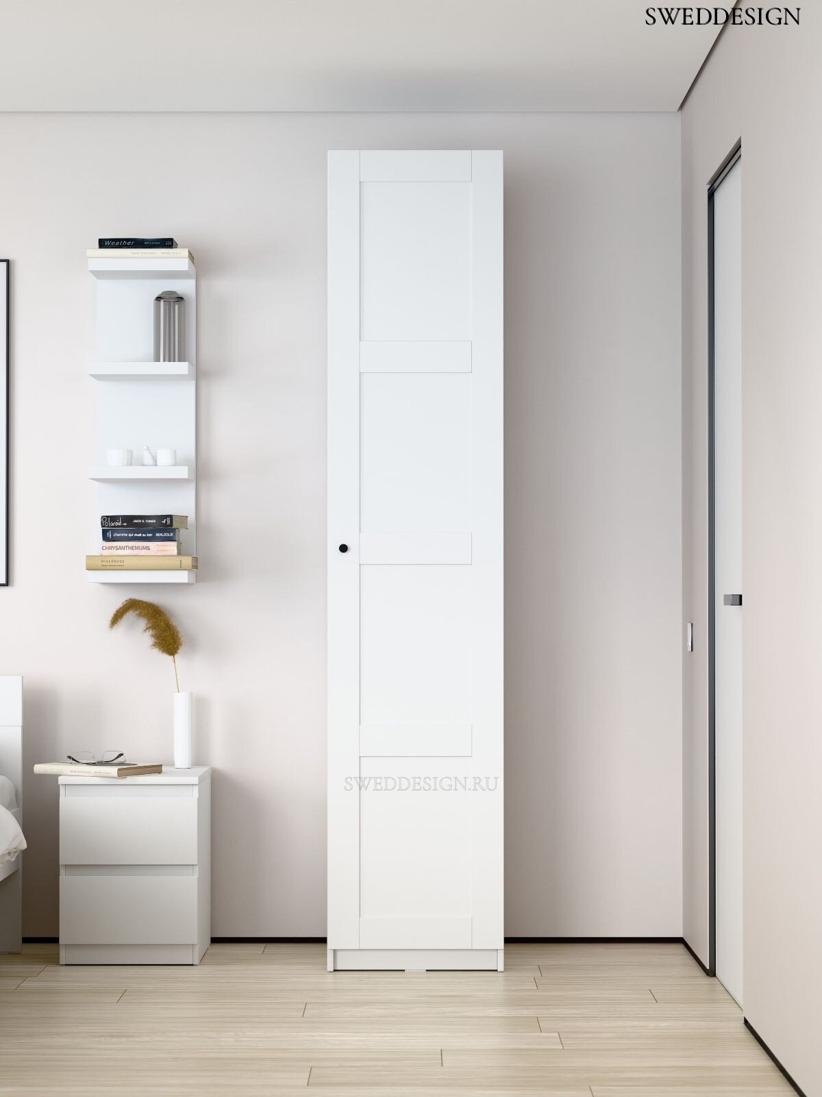 Шкаф икеа "пакс/макс", белый, 2 штанги, 2 полки, 50x61x233 см