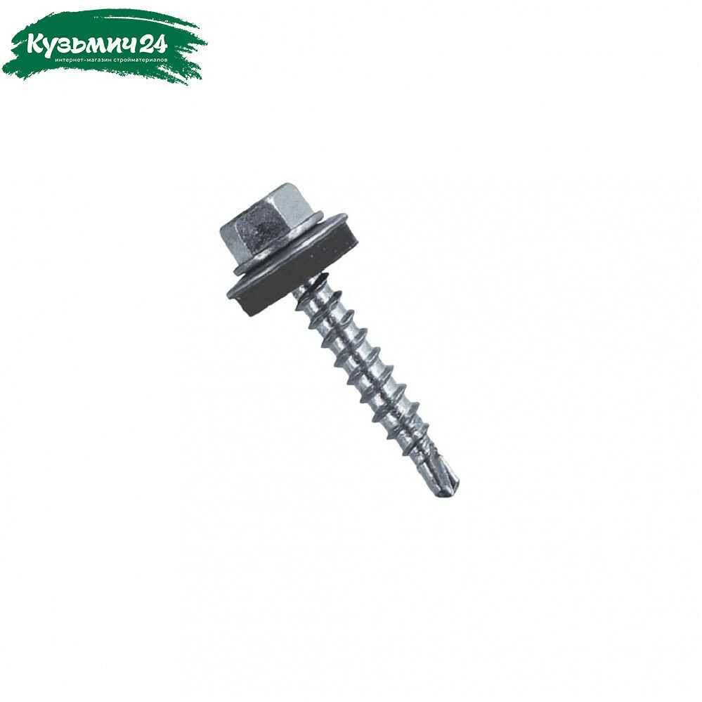 Саморез кровельный с шайбой EPDM Жесть УТ-00002787 оцинкованная сталь, 5.5х32 мм, упаковка 60 шт, контейнер 0.28 л