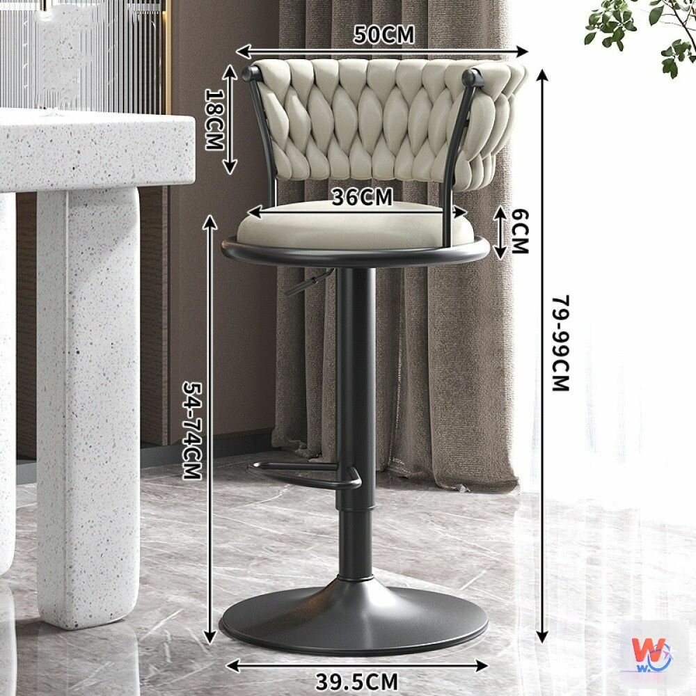 Барный стул, 1 шт. 50*39.5*99CM бежевый цвет Чёрный HH