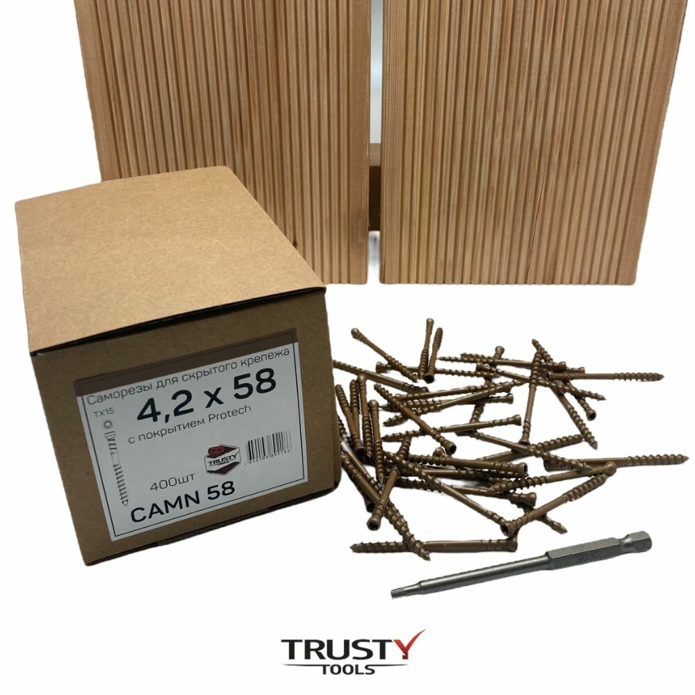 Саморезы для скрытого крепежа Trusty CAMN 4.2х58 400 шт