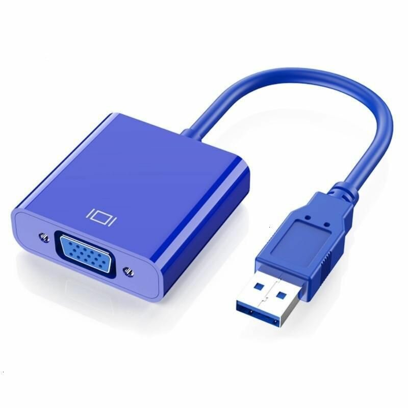 Кабель для преобразования usb в vga-синий