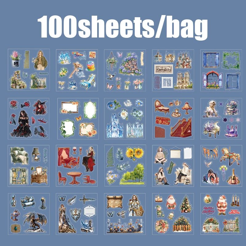 Набор винтажных наклеек Mr. Paper, 100 шт.