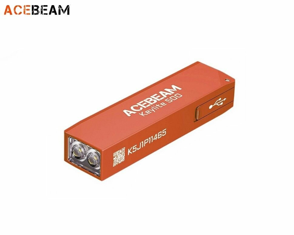 Фонарь Acebeam Keylite 500 Orange, 70 метров, 500 люмен (Комплект)