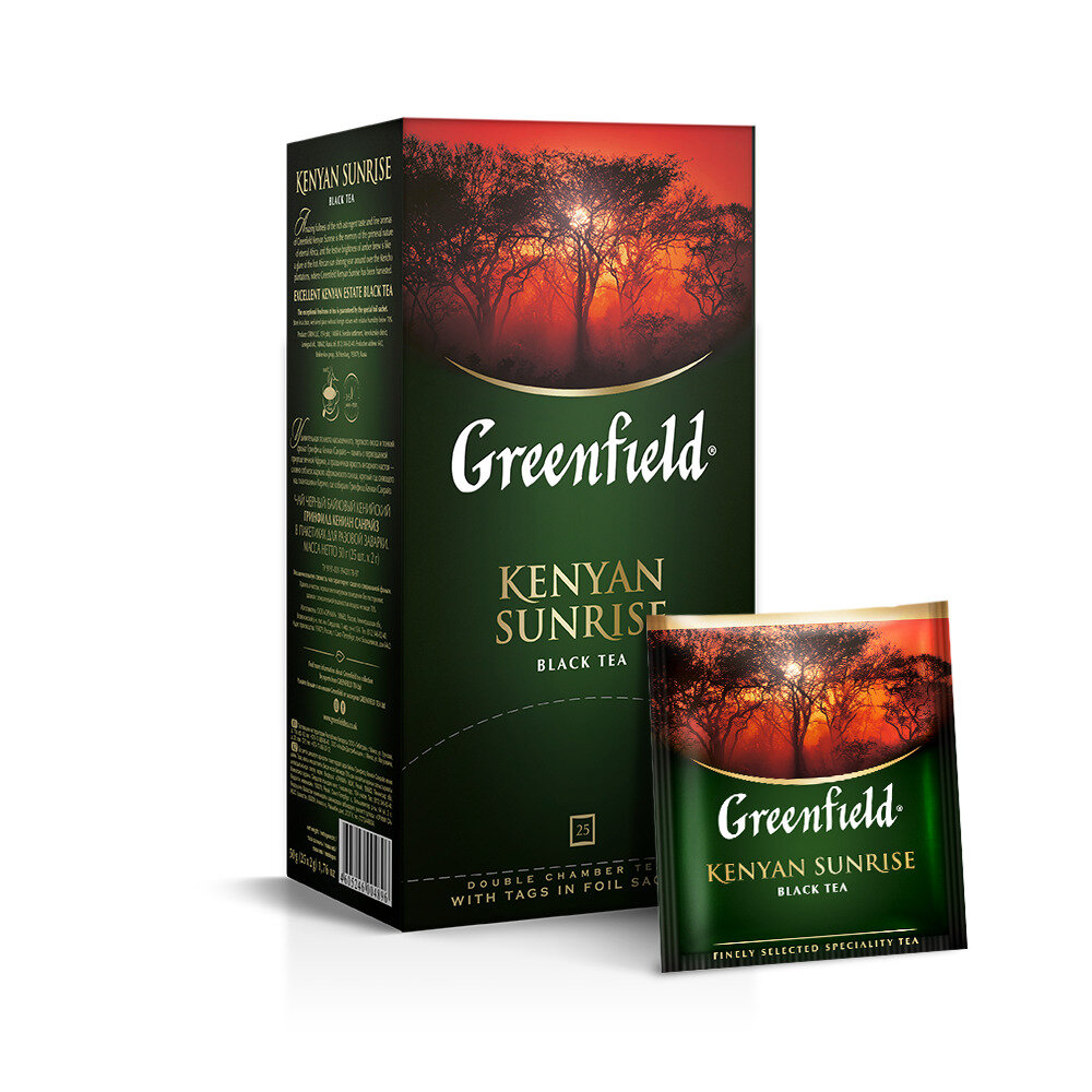 Чай черный GREENFIELD Kenyan Sunrise, 25пак x 3 упаковки
