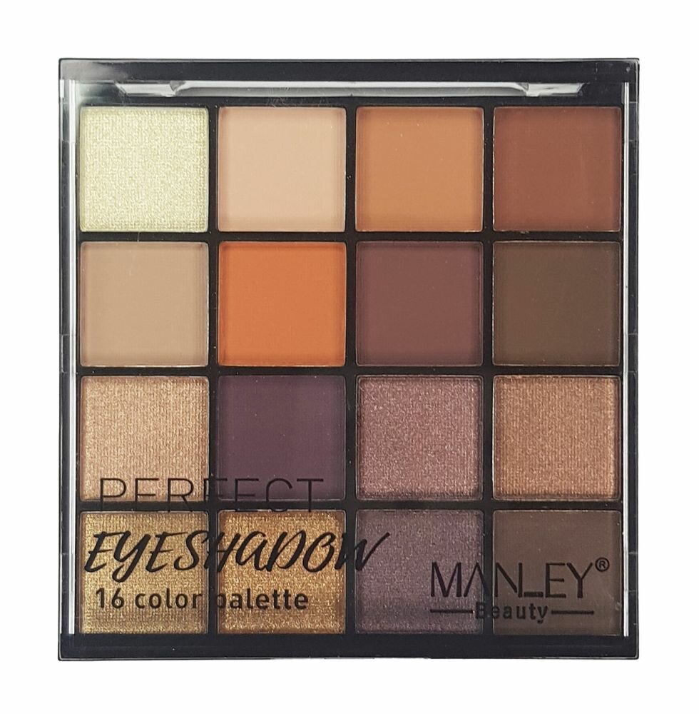 Палетка теней для глаз Manley Beauty Ultimate Eyeshadow Palette 16 colors, 16 оттенков, набор 02
