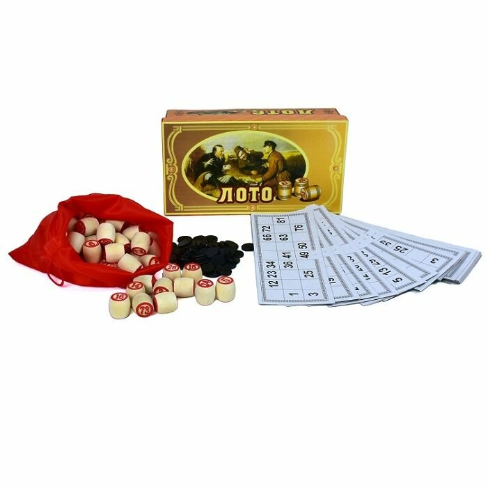 Настольная игра Русское лото классическое с большими деревянными бочонками