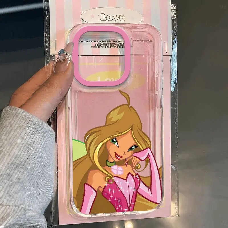 Чехол Winx Club для iPhone 15, прозрачный