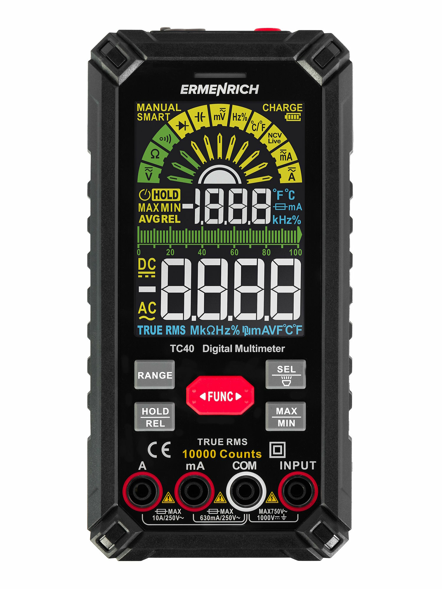 Мультиметр цифровой Ermenrich 82992 Zing TC40 для диагностики электросетей