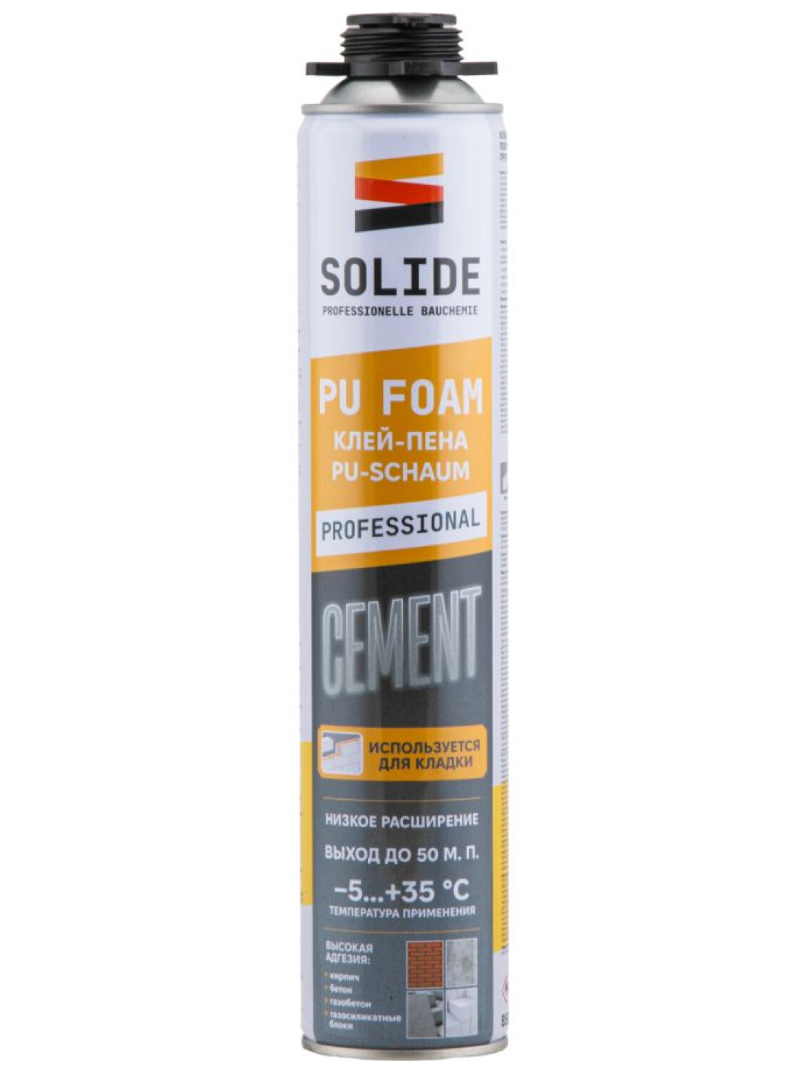 Клей пена монтажная под пистолет Cement 850 мл полиуретановая профессиональная (SL-20420-1)
