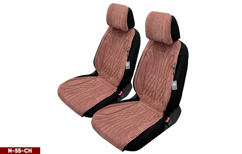 Накидки на сиденья для Audi A1 A3 A4 A5 A6 A7 A8 / Ауди Q3 Q5 Q7 Q8 / 80, 100 и др. на пердний ряд замша с перфорацией