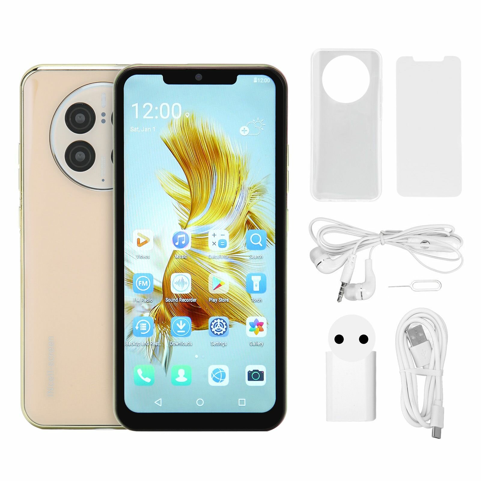 Смартфон 6.5" 4/32GB 5G Wi-Fi, распознавание лица, Android 11