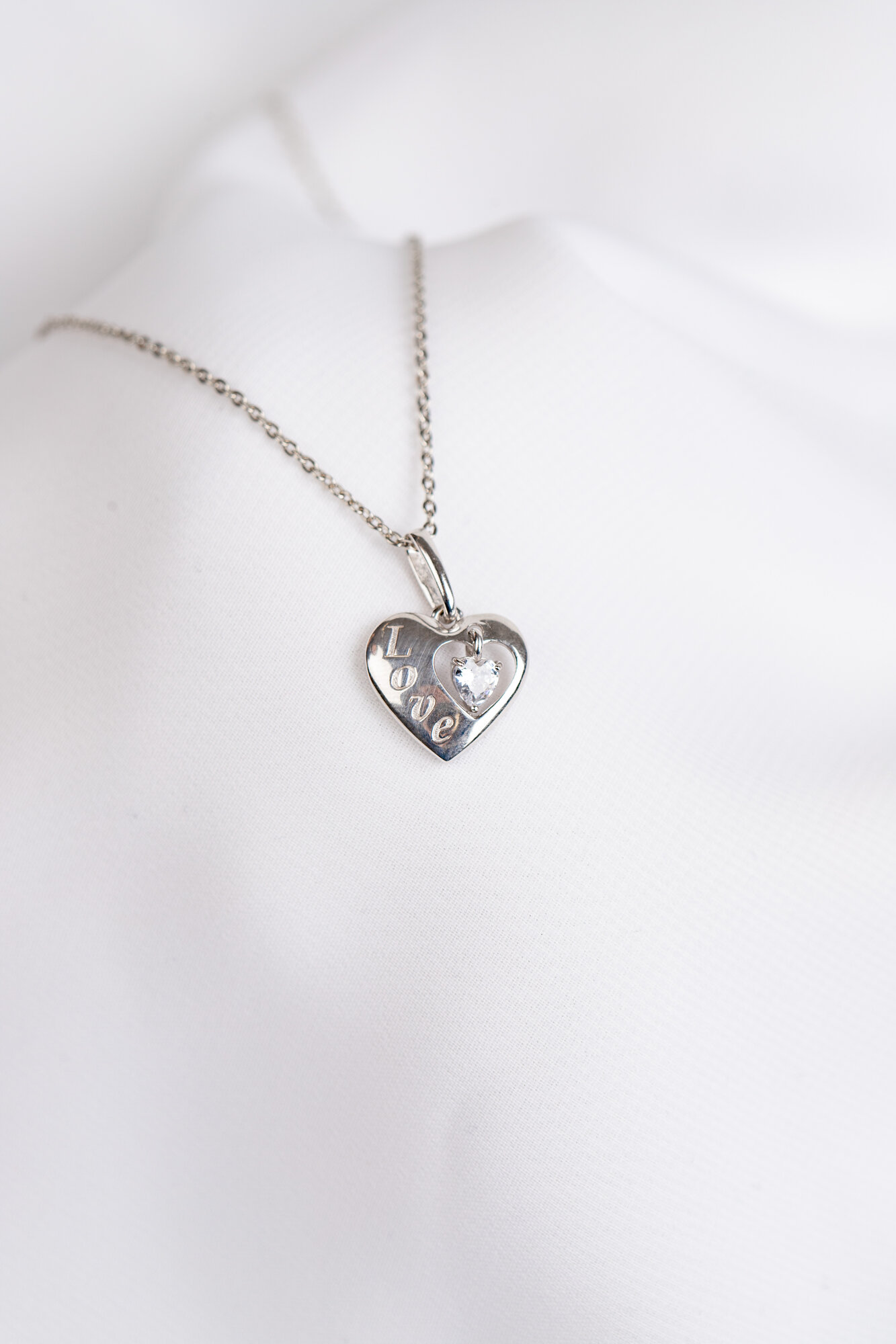 Подвеска, серебро, 925 проба, родирование, фианит