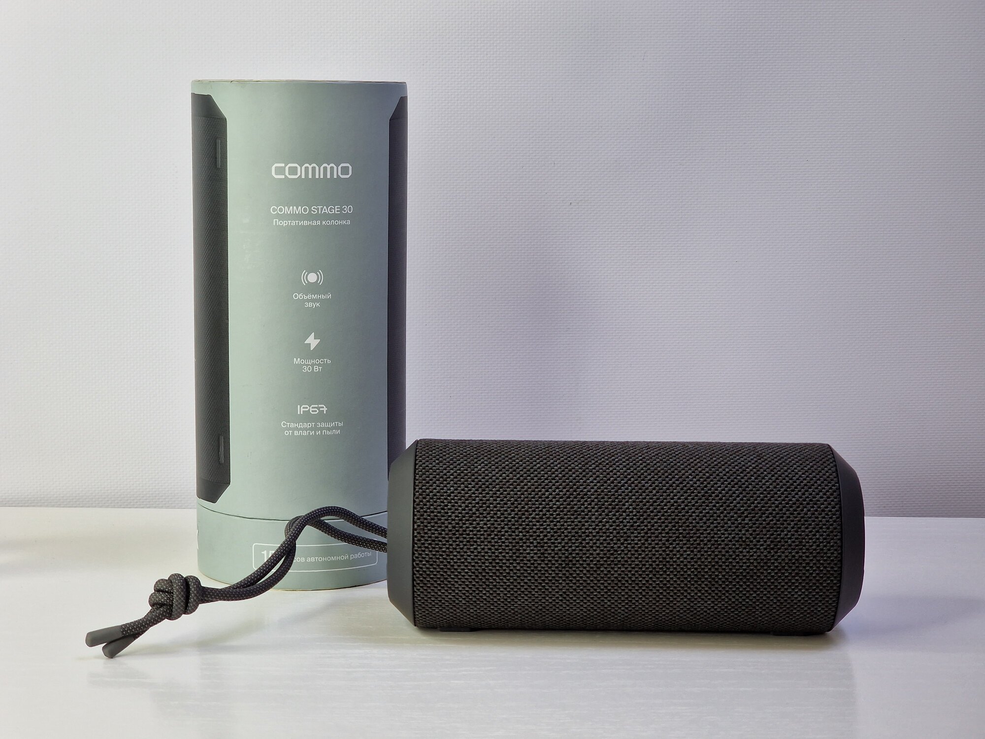 Портативная колонка COMMO STAGE 30, мощность 30 Вт, Bluetooth, влагозащита, графитовый