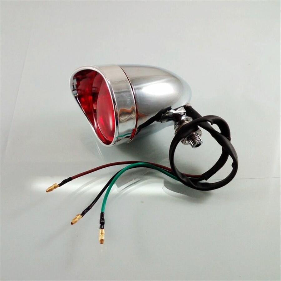 DC12V Chrome Shell красный объектив мотоцикл скутер задний стоп-сигнал