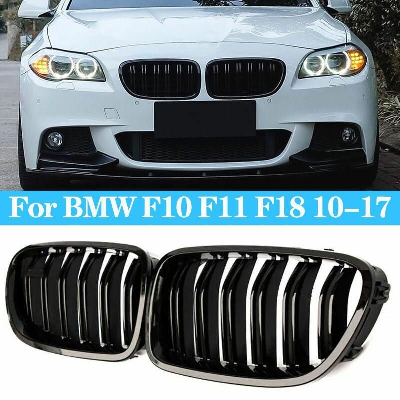 Решетка радиатора для BMW 5 серии F10 F11 F18 520d 530d 540i 2010-2017 черная глянцевая замена оригинальной решетки гриля премиум качества